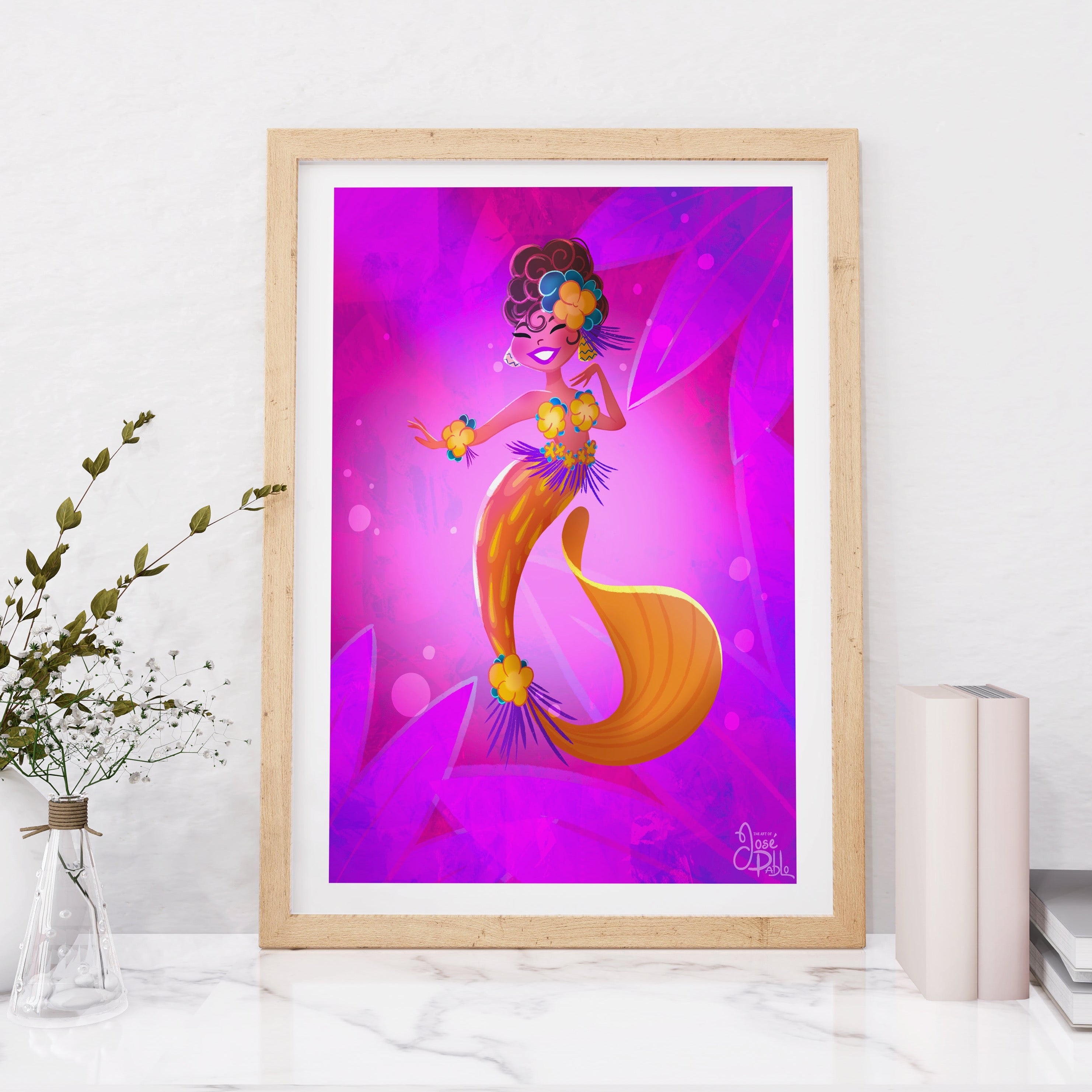 Tropical Mango Mermaid- Art Print – J.P.Rijos